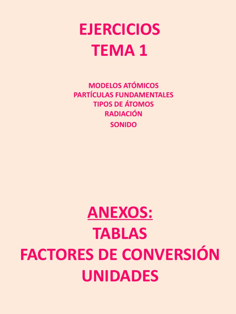 Ejercicios Tema1 | PDF | Electrón | Desintegración radioactiva