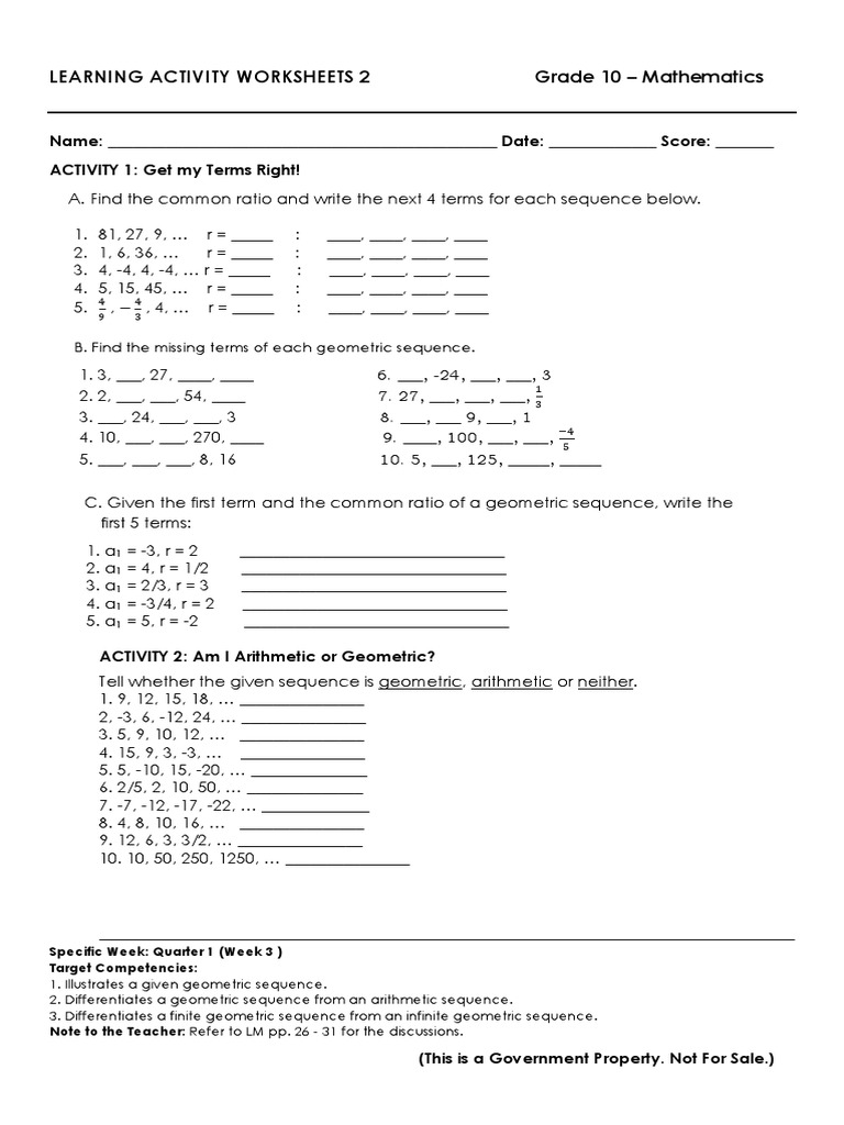 Q1 G10 Math Law 2 | PDF