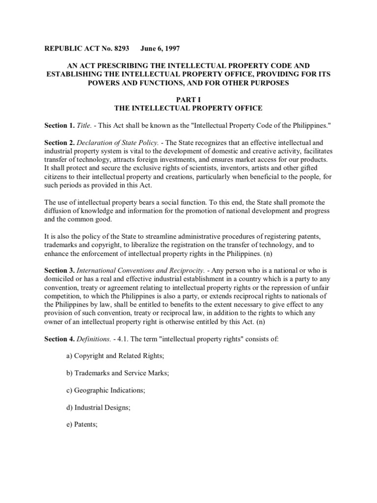 Republic Act No 8293 | Patent Application | Glossary Of Patent Law Terms