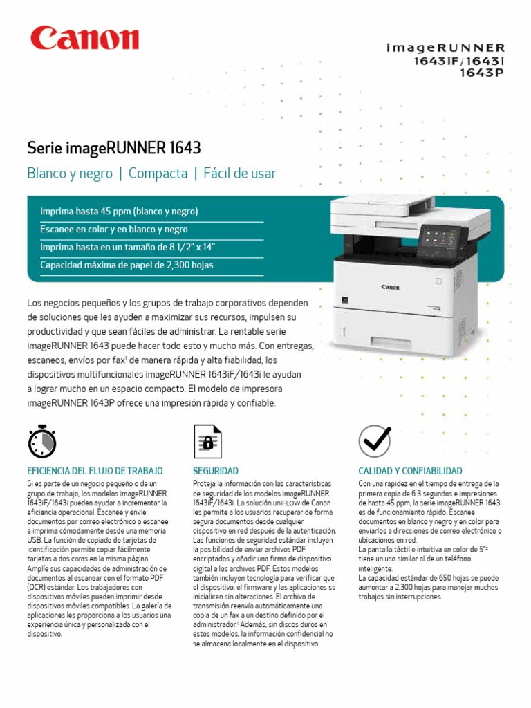 Canon Seire 1643if | PDF | Impresora (Computación) | Hardware de la ...