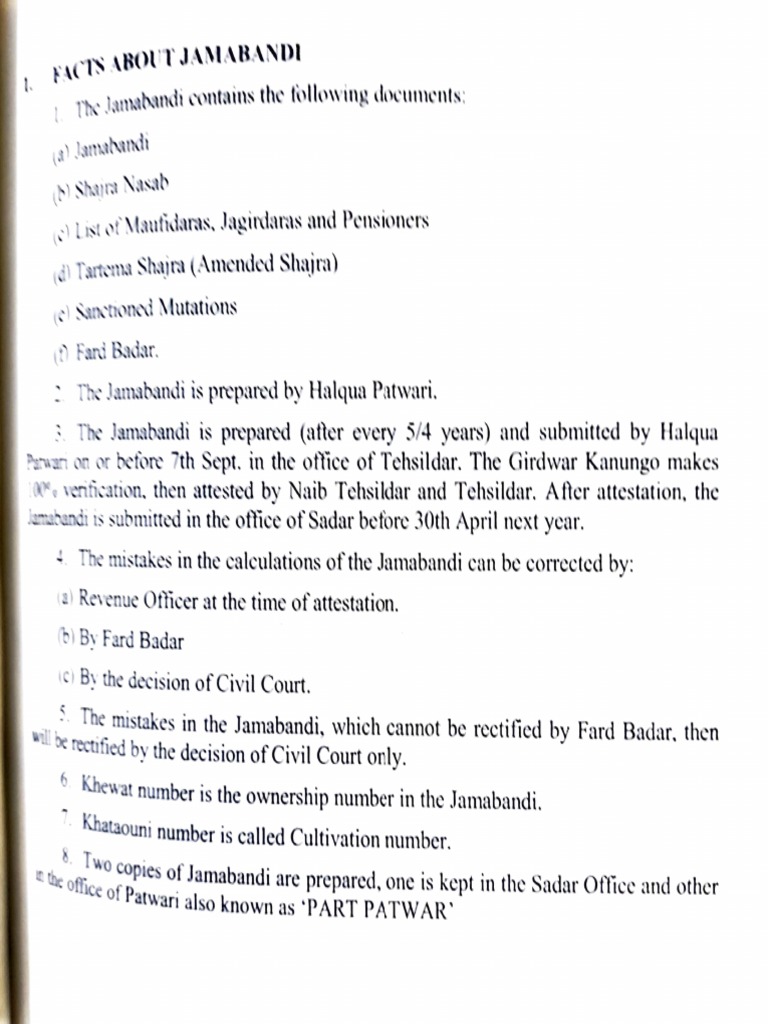 Understanding Jamabandi and Khewat Details | PDF | Land Law | Units Of ...