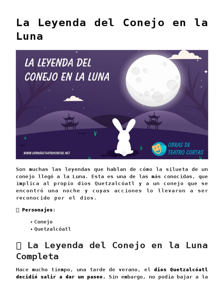 La Leyenda del Conejo en la Luna | PDF | Luna