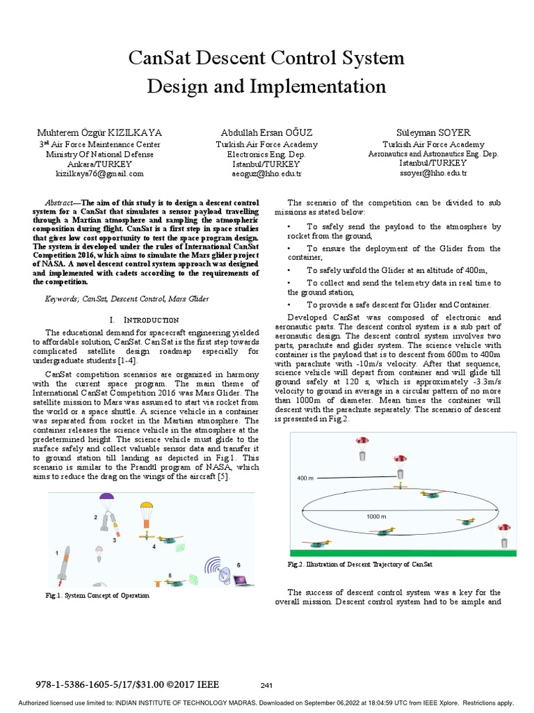 CanSat Descent Control System Design and Implementation | PDF | Glider (Sailplane) | Composite ...