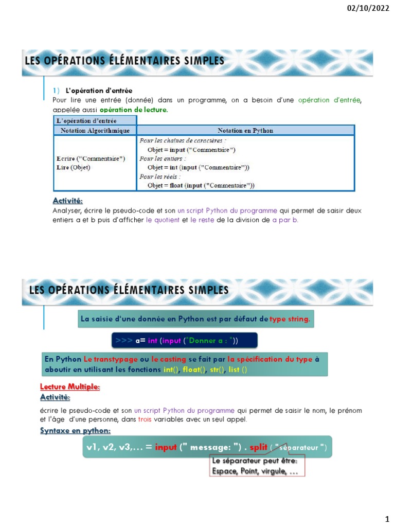 Pensée Computationnelle Et Programmation - Part2 - 2022 | PDF | Python (Langage de programmation ...