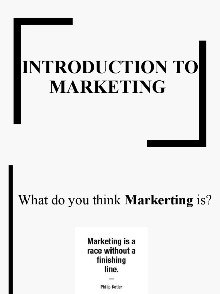 Introduction To Marketing | PDF | Business