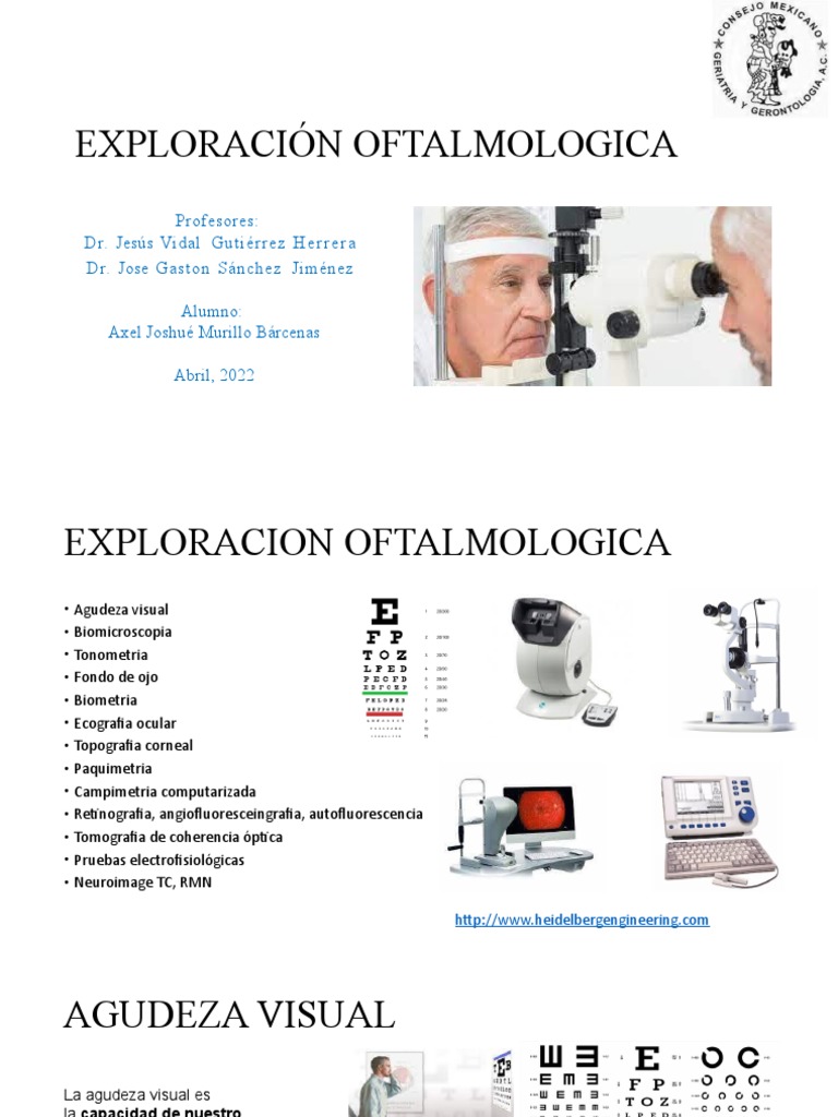Exploración Oftalmologica | PDF | Ojo humano | Oftalmología