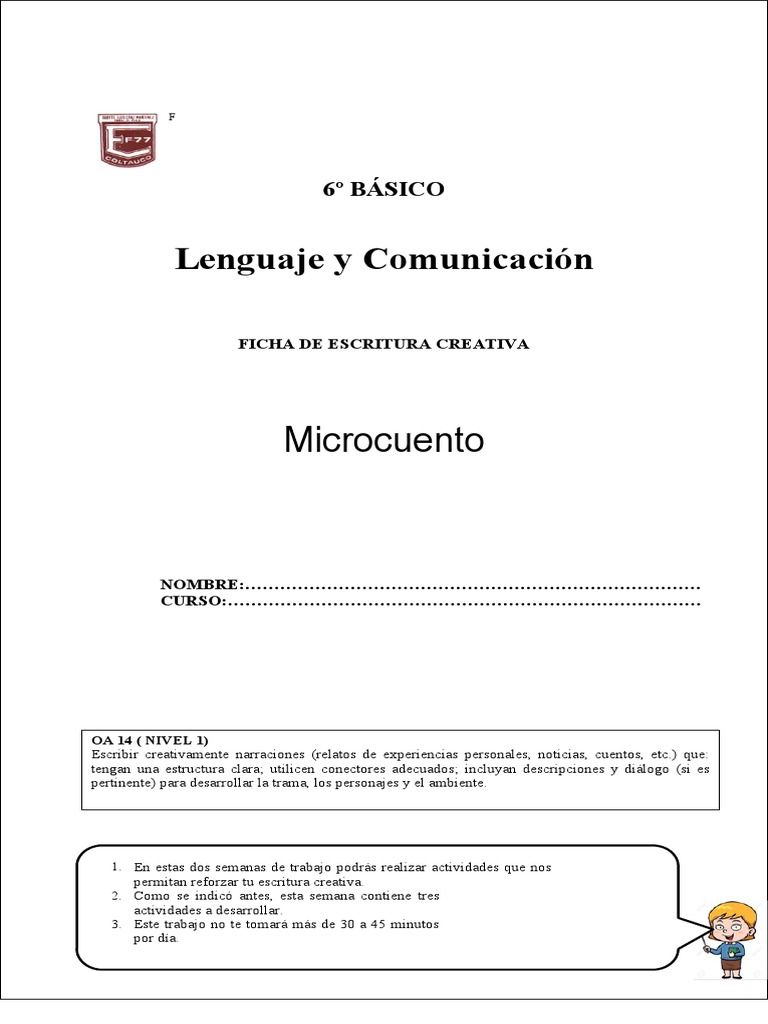 Ficha de Escritura de Microcuentos | PDF | Cuentos