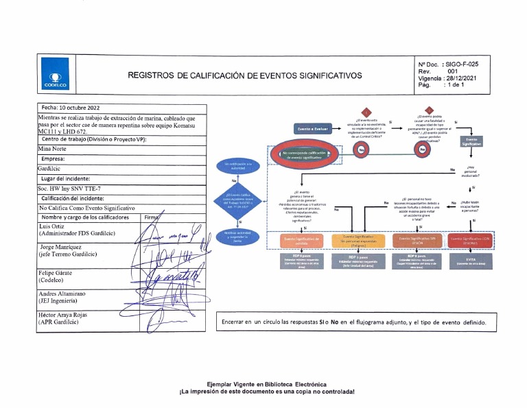 Registro de Calificación de Eventos Significativos | PDF