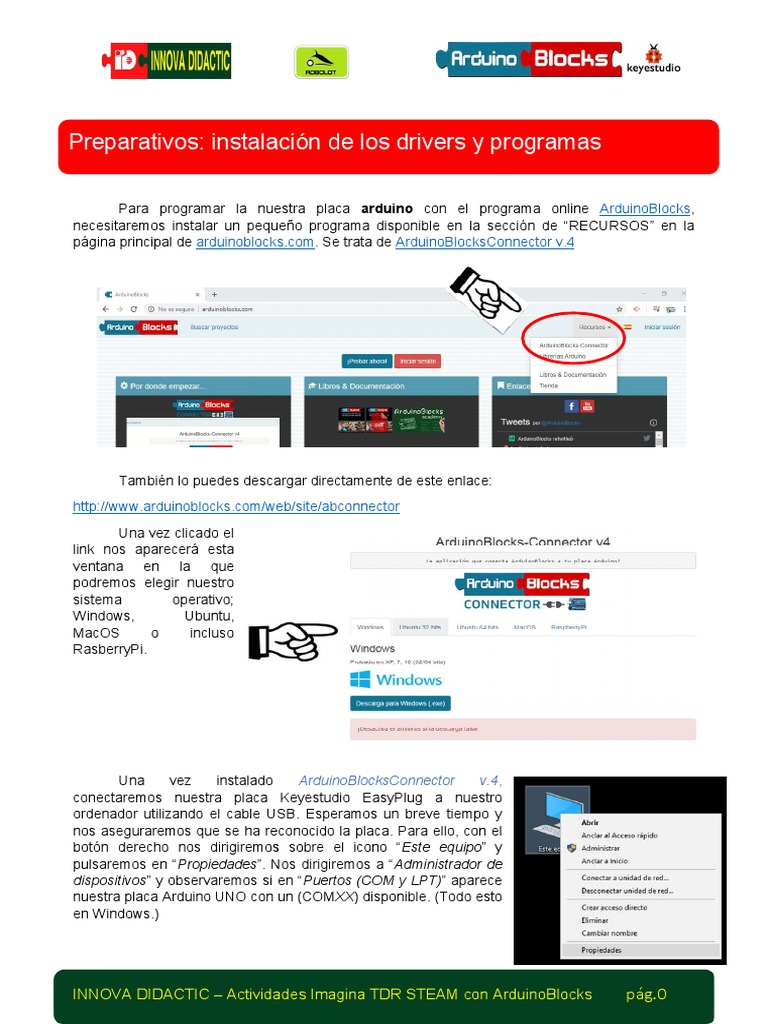 Actividades con ArduinoBlocks y Keyestudio | PDF | Arduino | Ventana (informática)