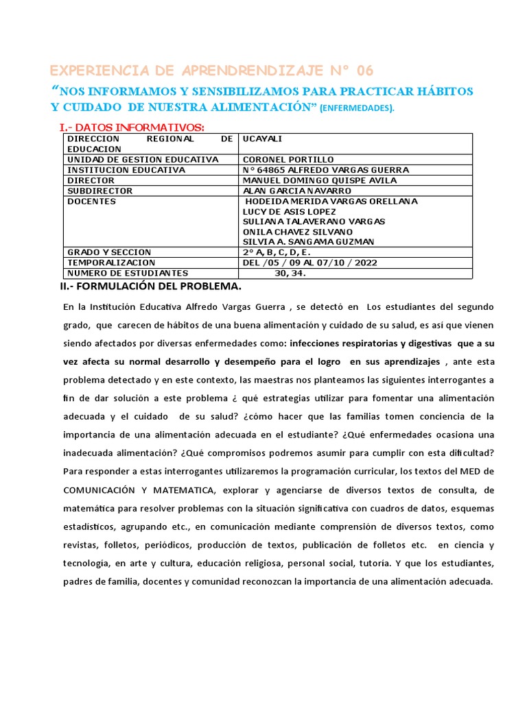 Experiencia de Aprendizaje N°6 2grado-Setiembre 2022 | PDF | Geometría | Nutrición