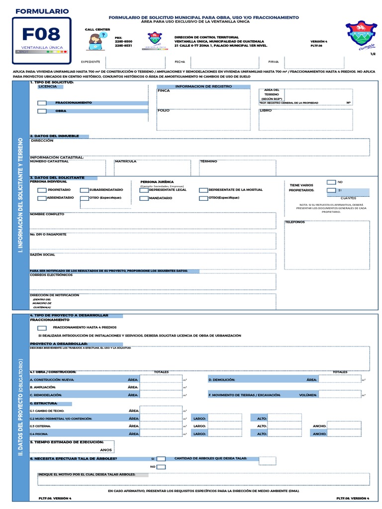 Formulario F08 Version 4 | PDF