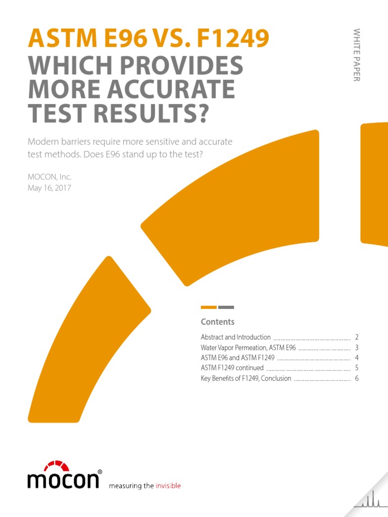 ASTM E96 Vs F1249 WVTR Method Comparison | PDF | Humidity | Packaging ...