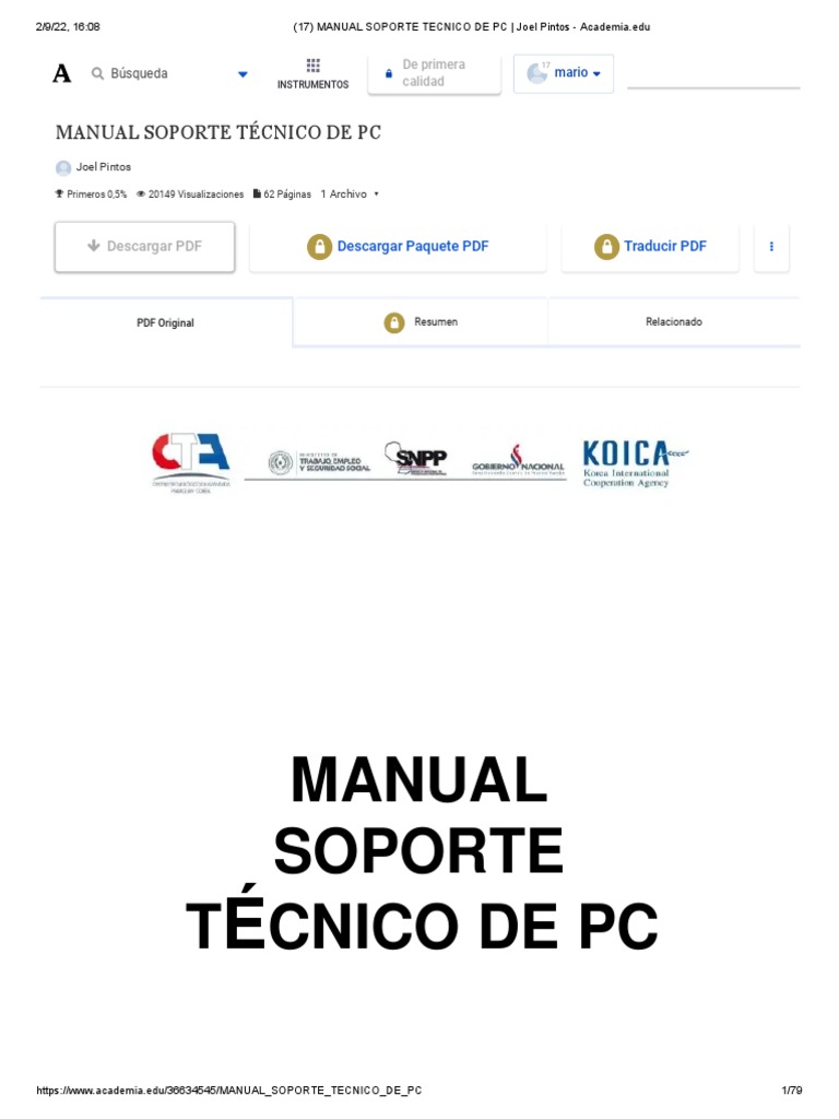 Manual Soporte Tecnico de PC - Joel Pintos - Academia - Edu | PDF | Hardware de la computadora ...