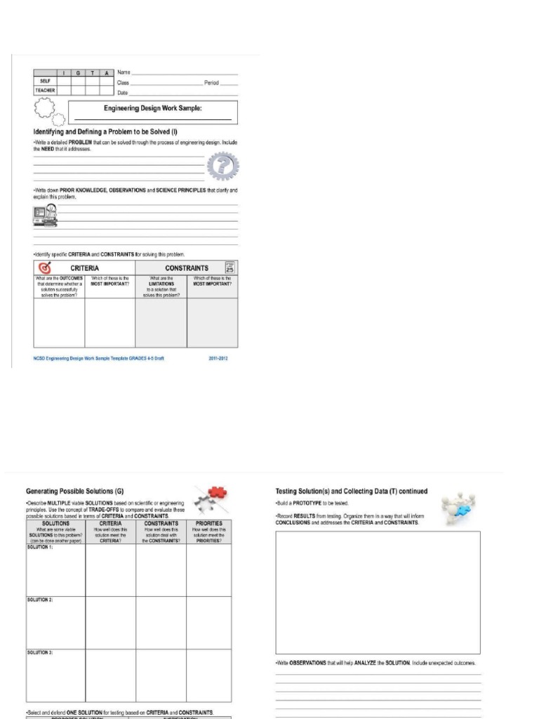 Engineering Design Process Student Organizer | PDF