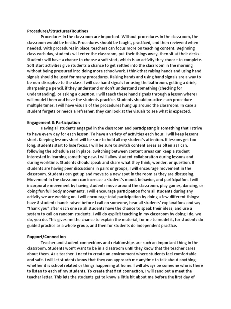 Components of Successful Classroom Management | PDF | Classroom ...