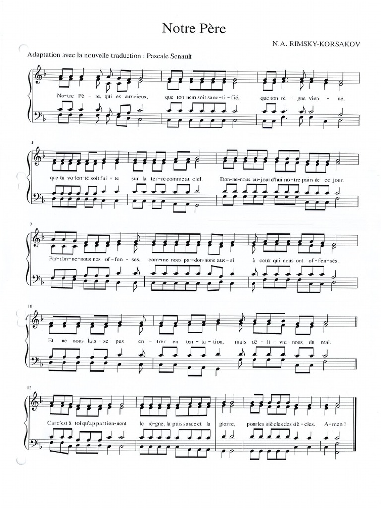 Notre Père Rimsky Korsakov | PDF