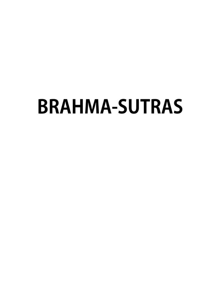 Brahma Sutras | PDF