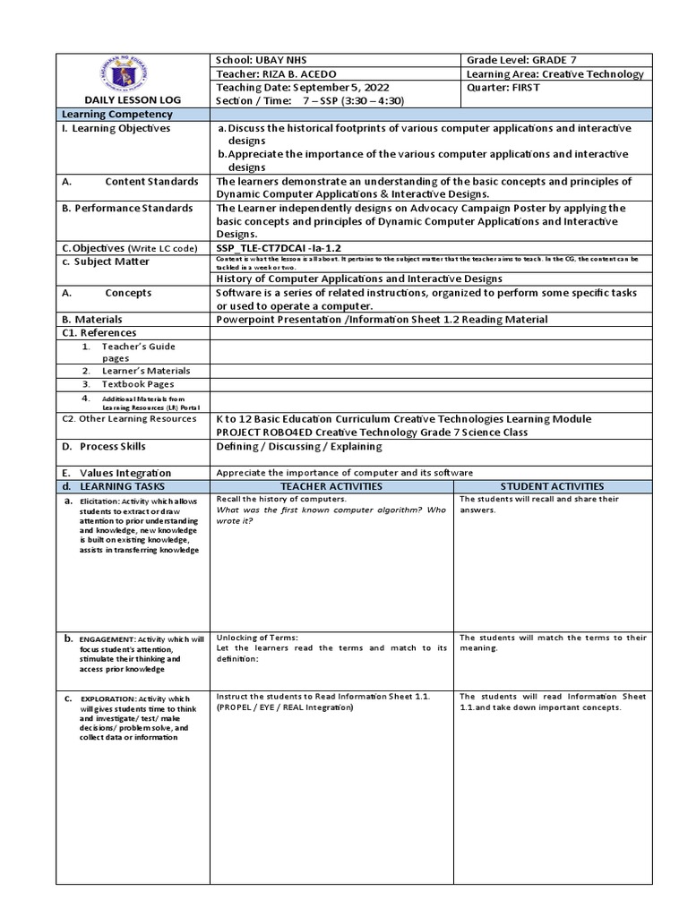 Q1 Sept 5 - Creative Tech Day 4 | PDF | Learning | Teachers