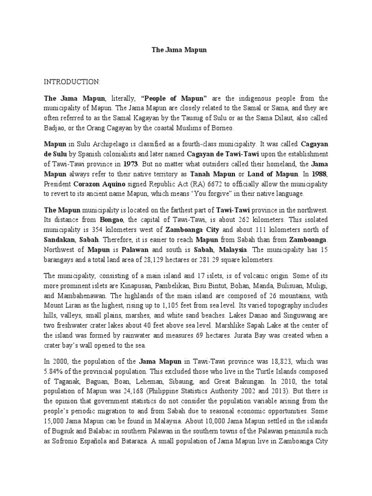 Jama Mapun Final | PDF | Travel