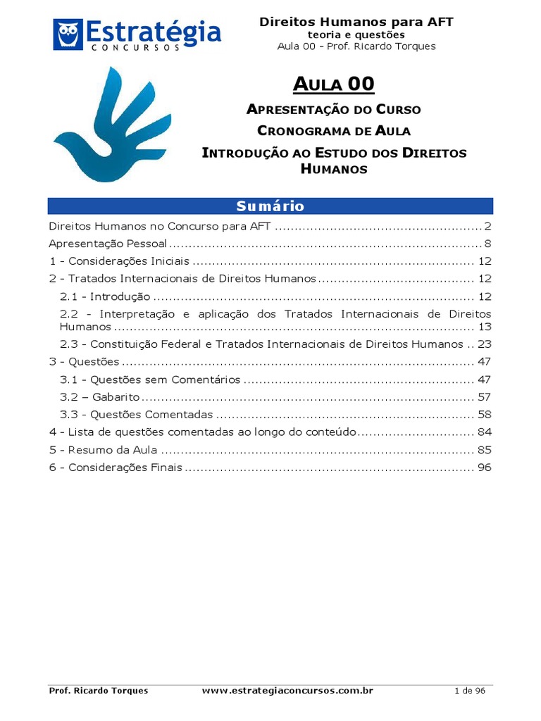 Direitos Humanos para AFT: Teoria e Questões | PDF | Tratado | Direitos ...