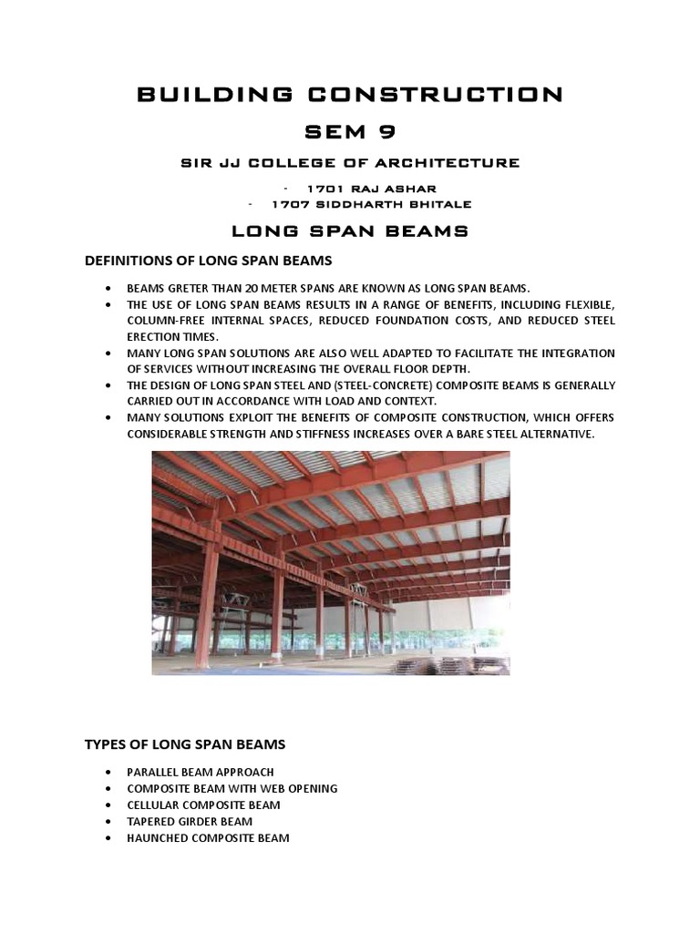 Long Span Beam Design Techniques | PDF | Beam (Structure) | Truss