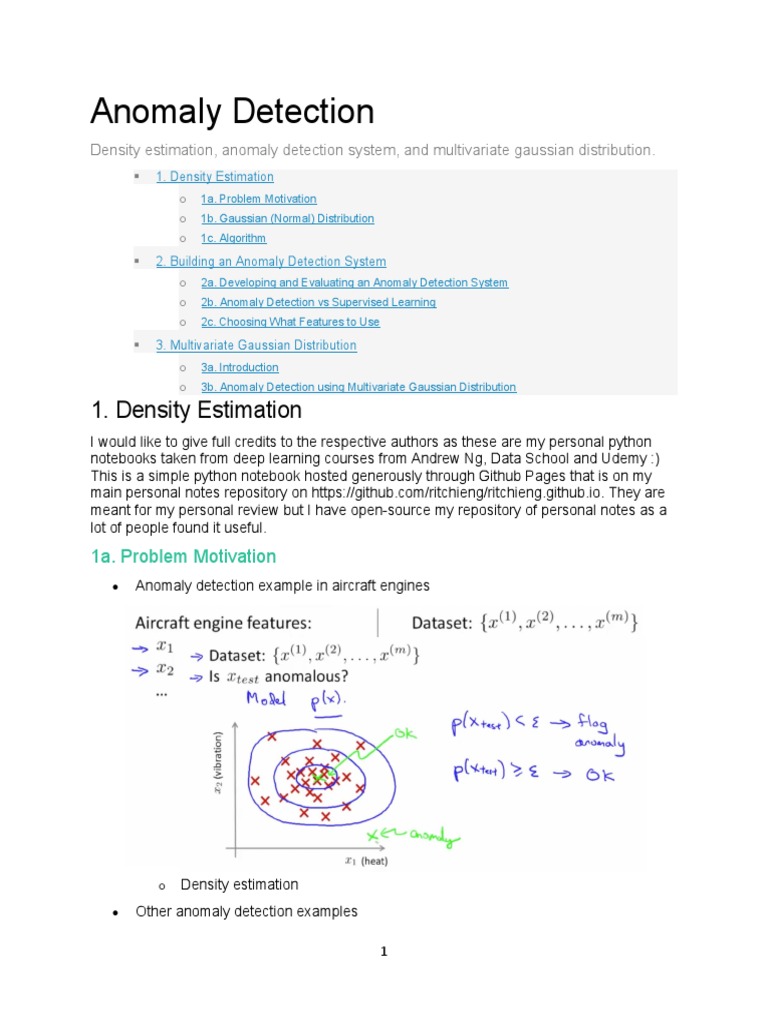 Anomaly Detection | PDF | Normal Distribution | Variance
