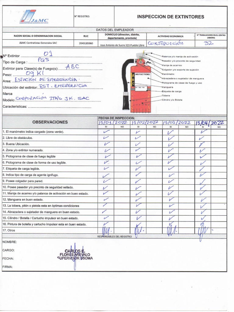 Inspeccion de Extintores | PDF Inspeccion de Extintores | PDF