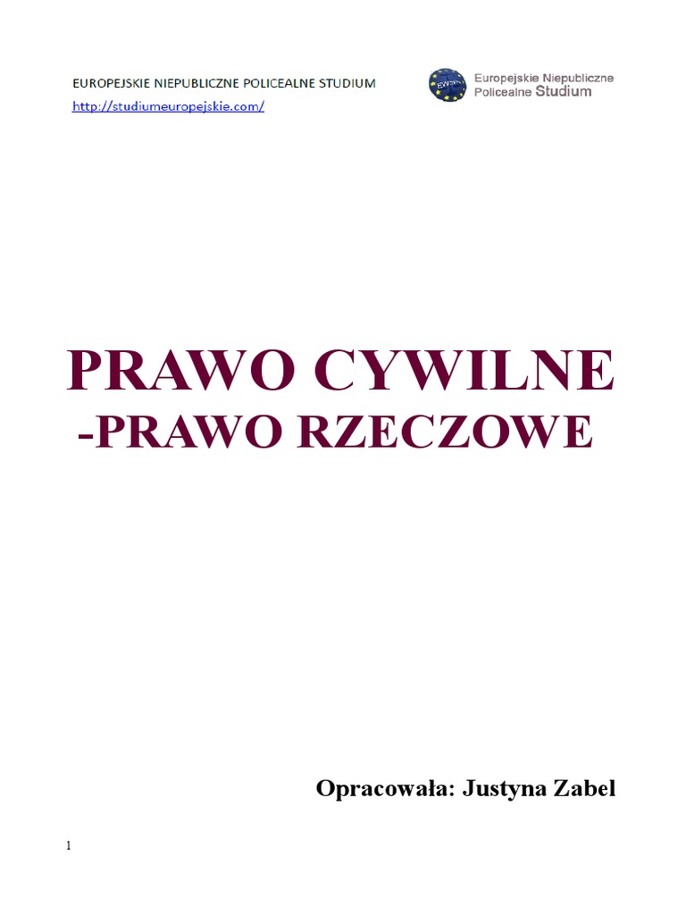 Prawo Rzeczowe | PDF