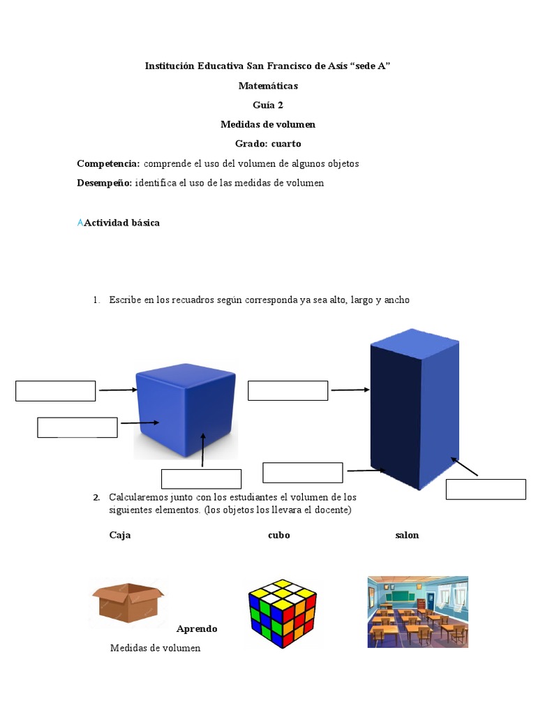 Matematicas Cuarto | PDF | Volumen | Matemáticas