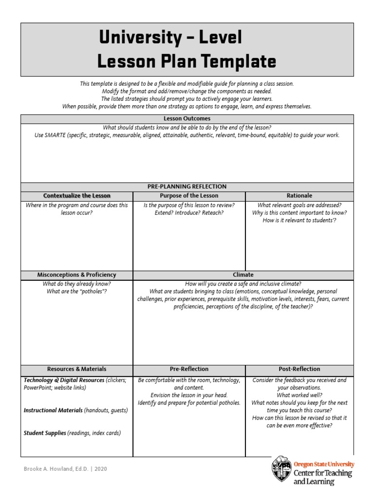 UDL Lesson Plan Template | Download Free PDF | Learning | Lesson Plan