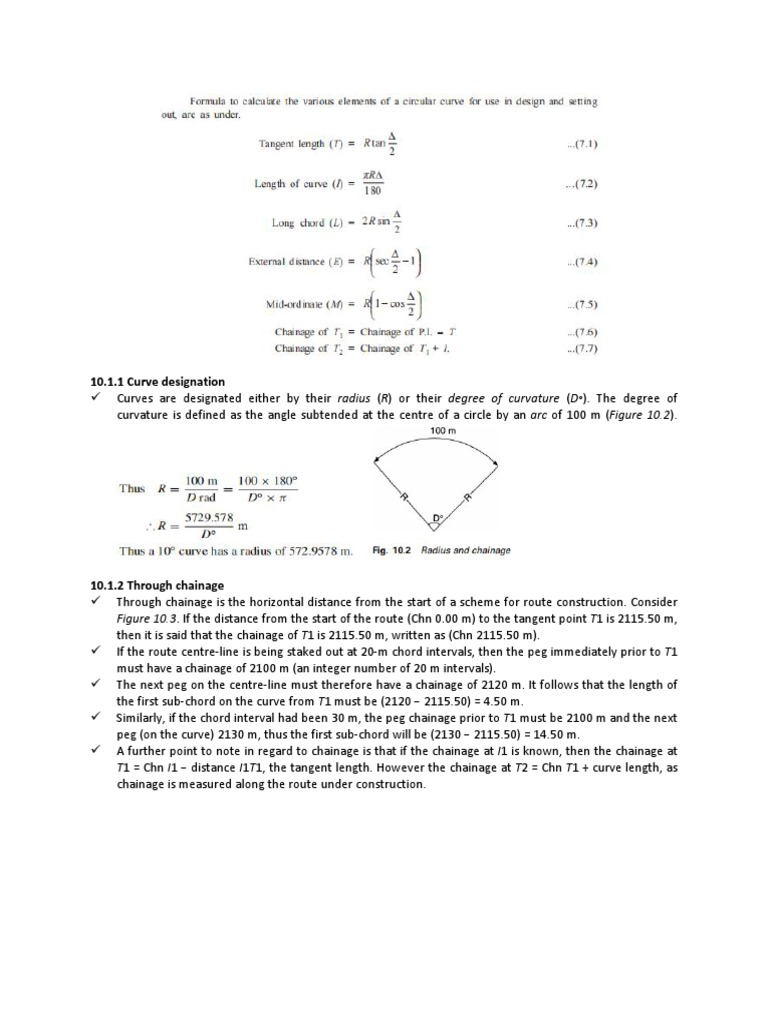 Chainage in Curves 2 | PDF | Angle | Tangent