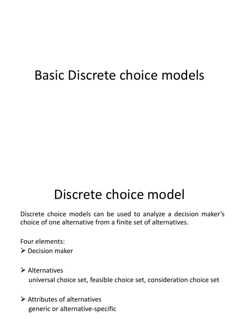 Discrete Choice Models 2 Pdf Logistic Regression Estimation Theory