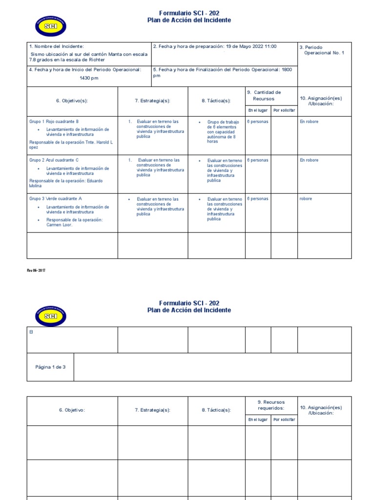 SCI - 202 Formulario San Lorenzo | Descargar gratis PDF | Operaciones militares