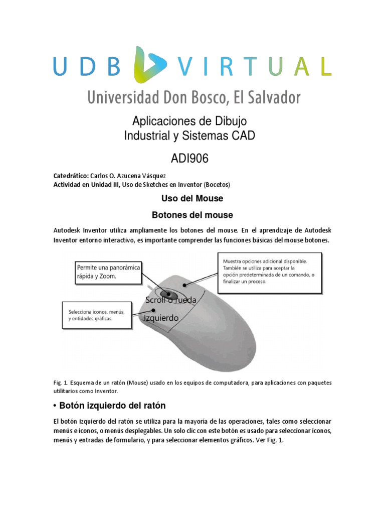 Uso del Mouse en Autodesk Inventor | PDF | Sistema coordinado ...