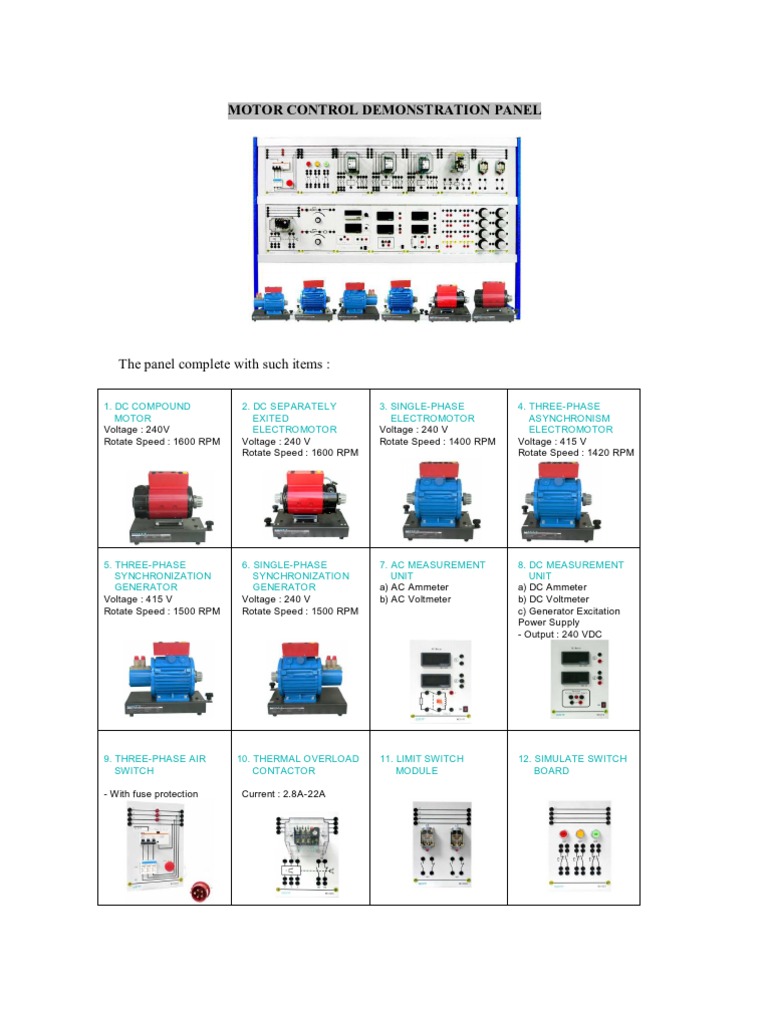 Motor Control Panel | PDF