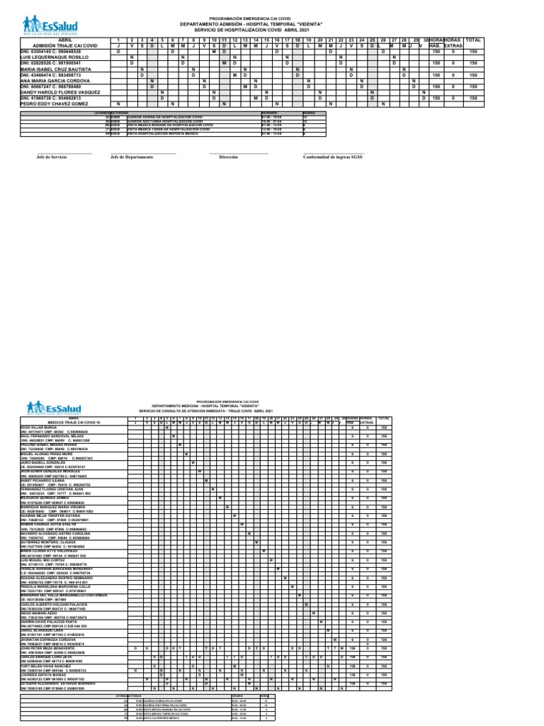 ROL DE ABRIL 2021 Oficial | PDF