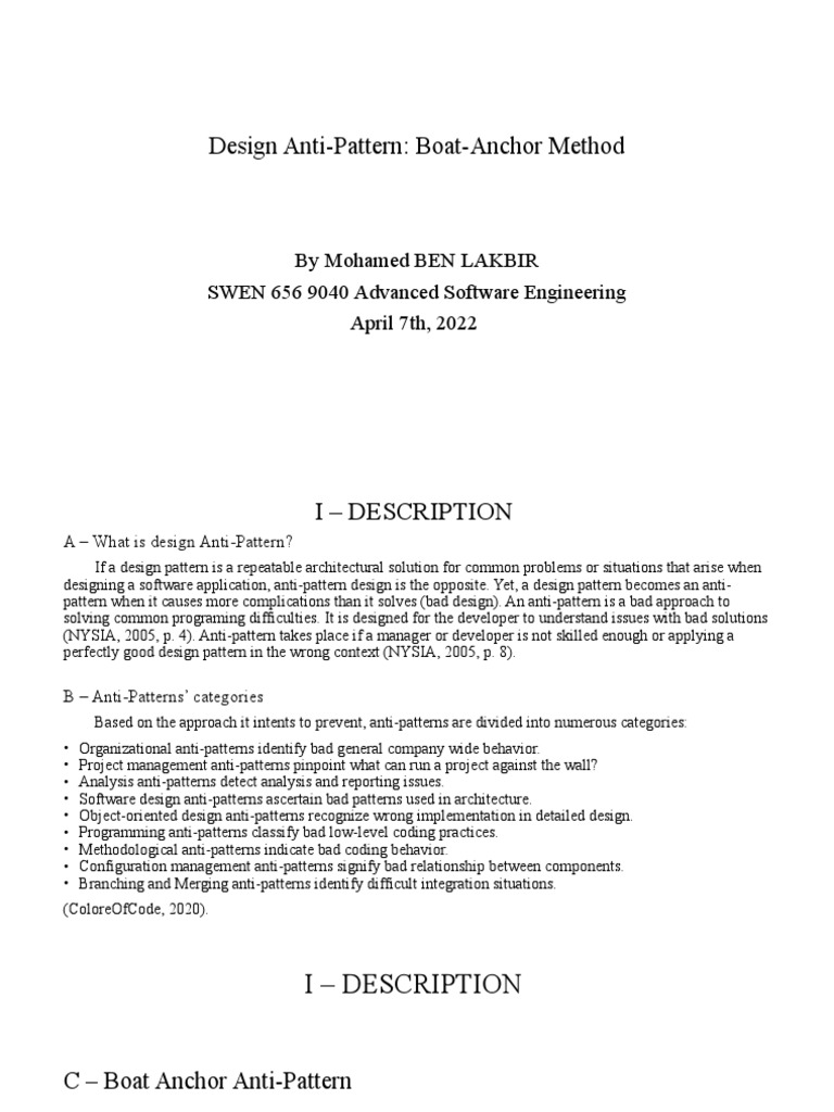 Software Anti-Patterns Guide | PDF | Computer Programming | Design