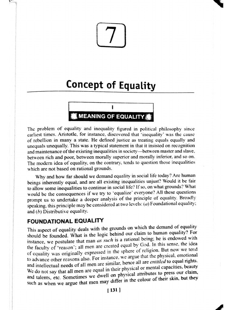 Concept of Equality | PDF
