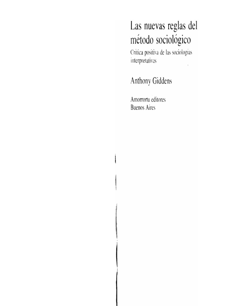 6 Giddens Las Nuevas Reglas Del Método | PDF