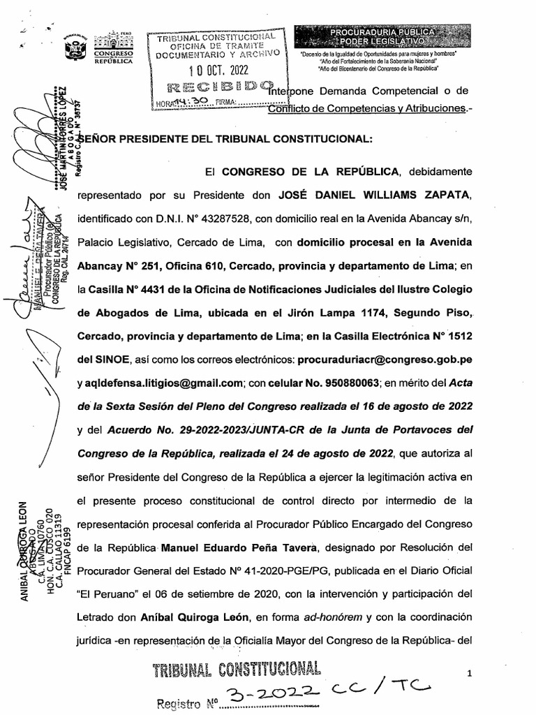 2022 10 00003-2022-CC 76 | PDF | Constitución | Ley procesal