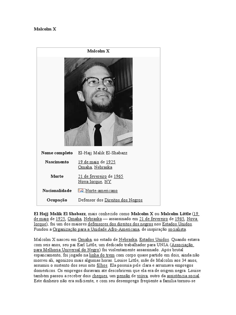Malcolm X | Download grátis PDF | Malcolm X