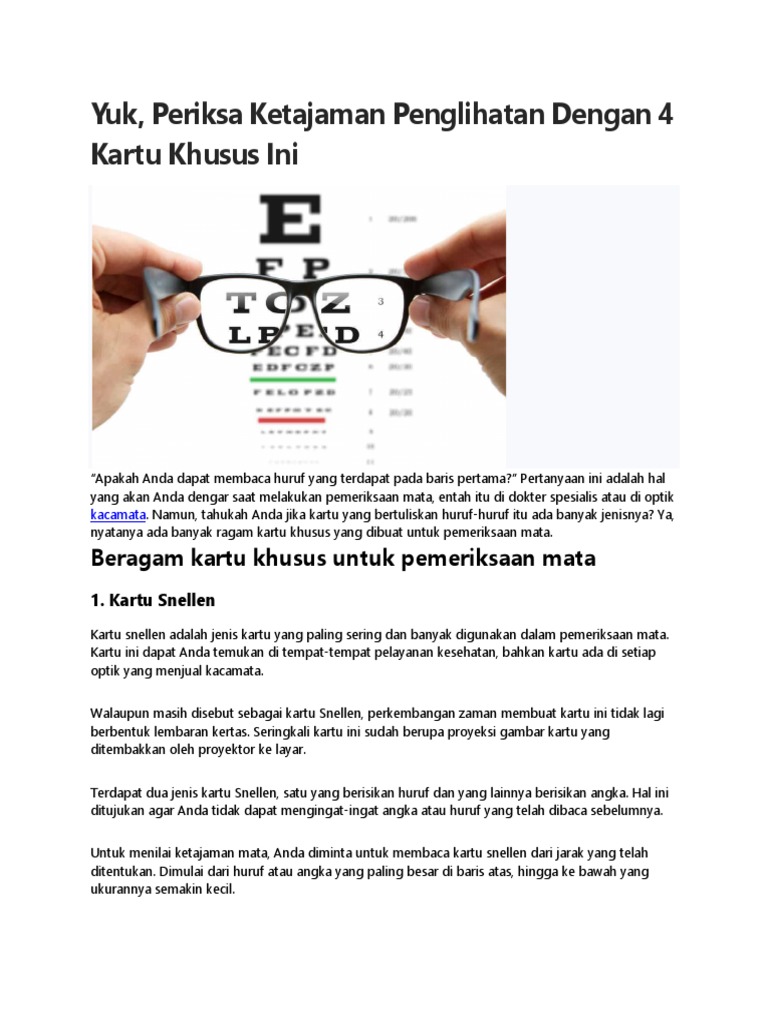 Chart Pem Kacamata | PDF