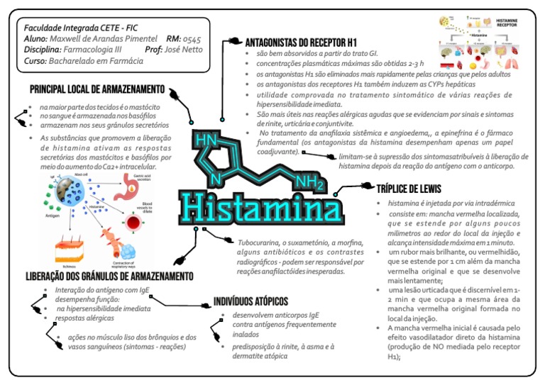 Mapa Mental - Histamina | PDF | Alergia | Imunologia