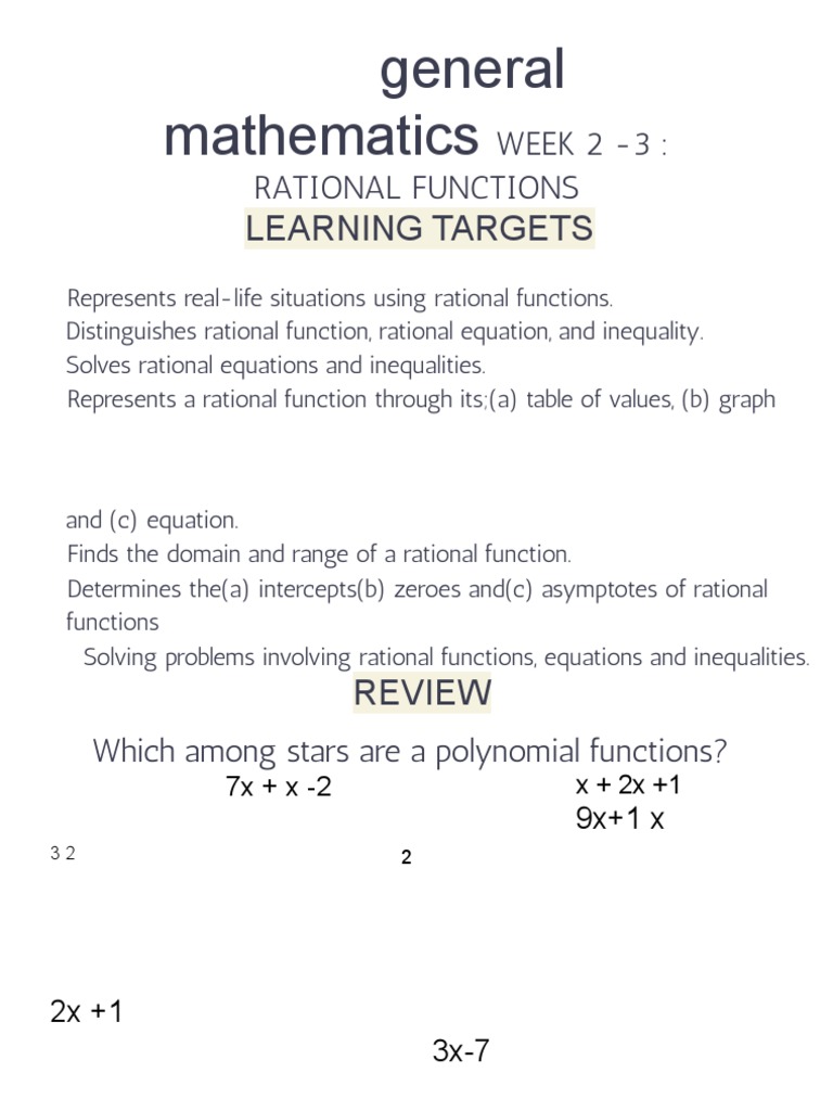 Solving Rational Functions and Inequalities | PDF | Polynomial ...