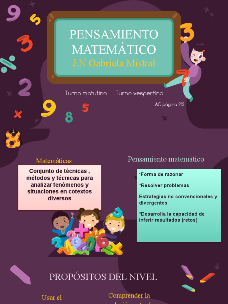 Presentacion Pensamiento Matemático Gabriela Mistral Pdf Aprendizaje