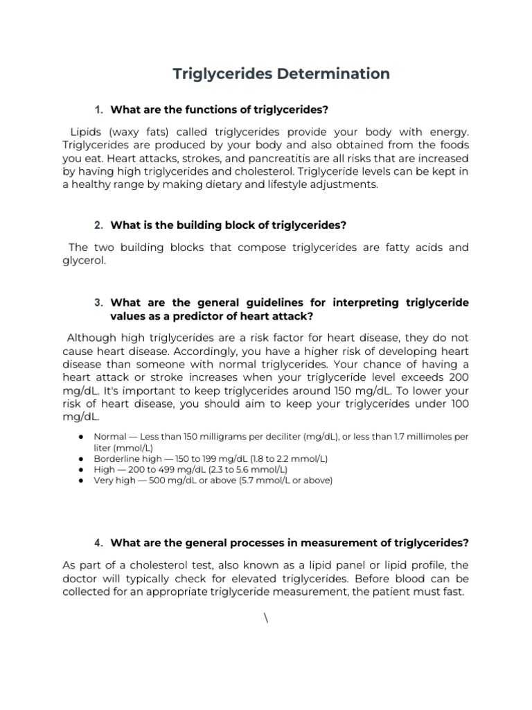 CCHM LAB-Triglycerides Determination | PDF | Self-Improvement | Wellness