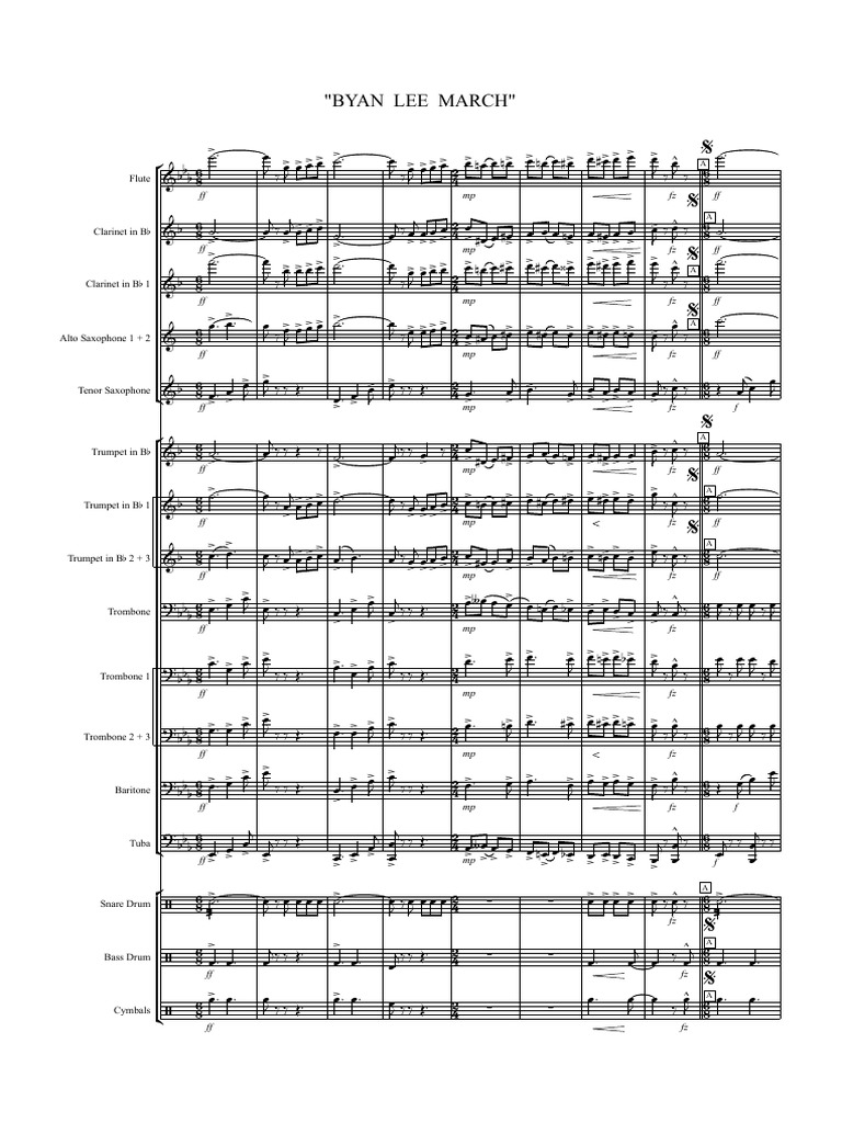 BRYAN LEE MARCH - Score and Parts | PDF