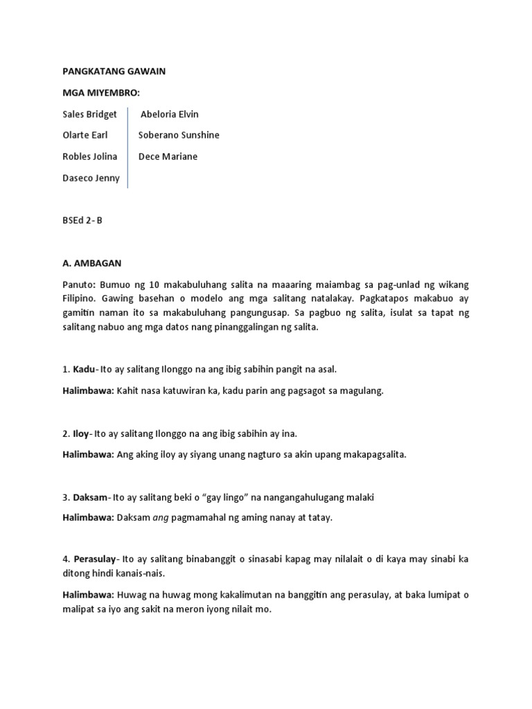 Pangkatang Gawain | PDF