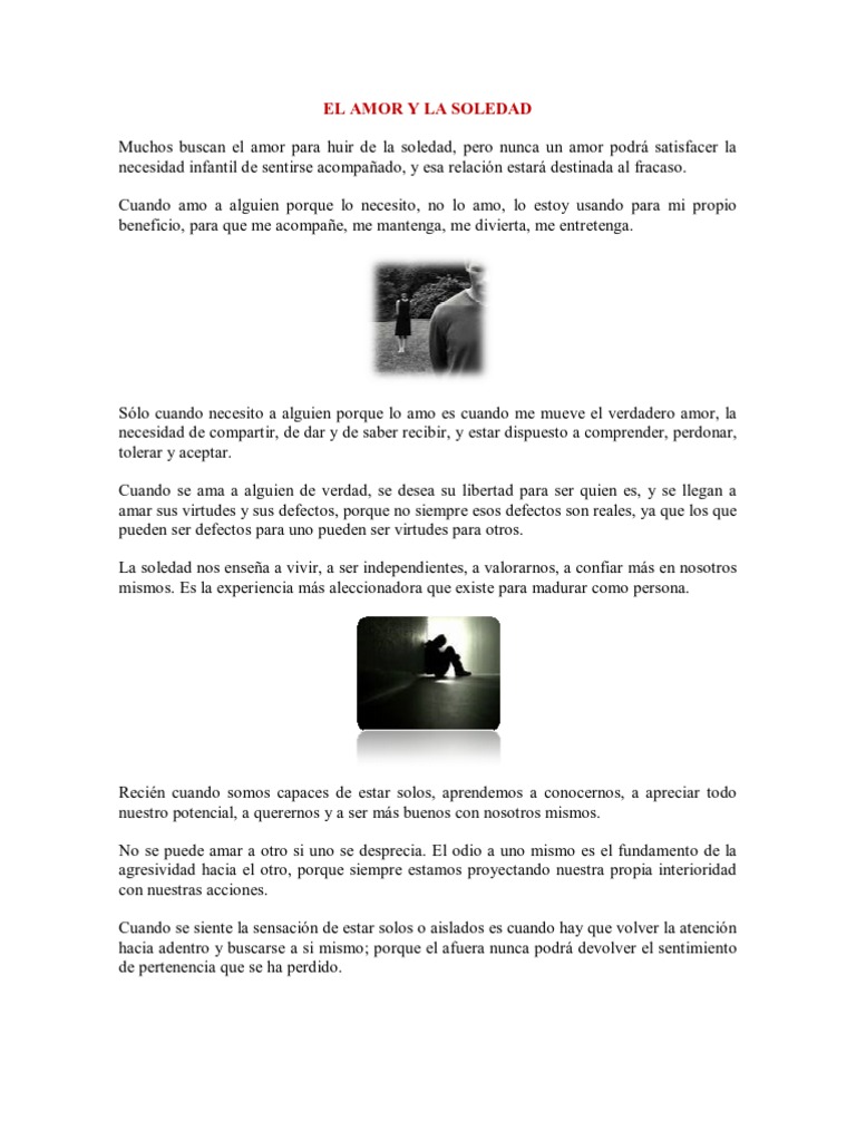 El Amor y La Soledad | PDF | Soledad | Amor