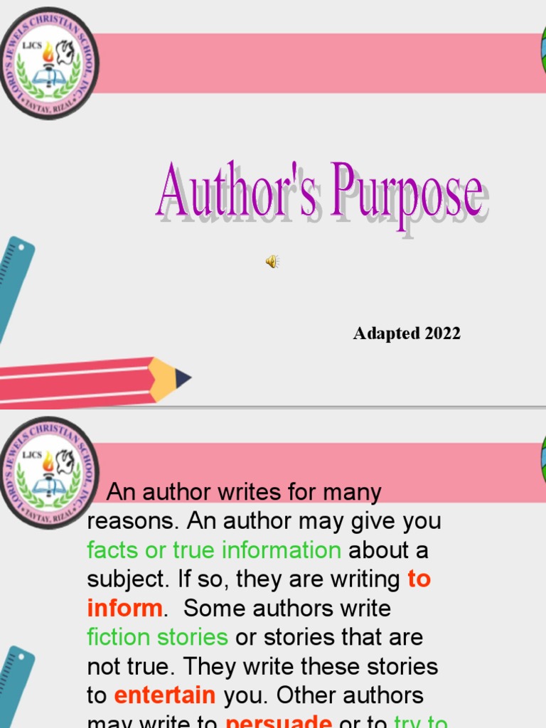 Exploring Different Types of Author's Purpose: A Guide for Students ...